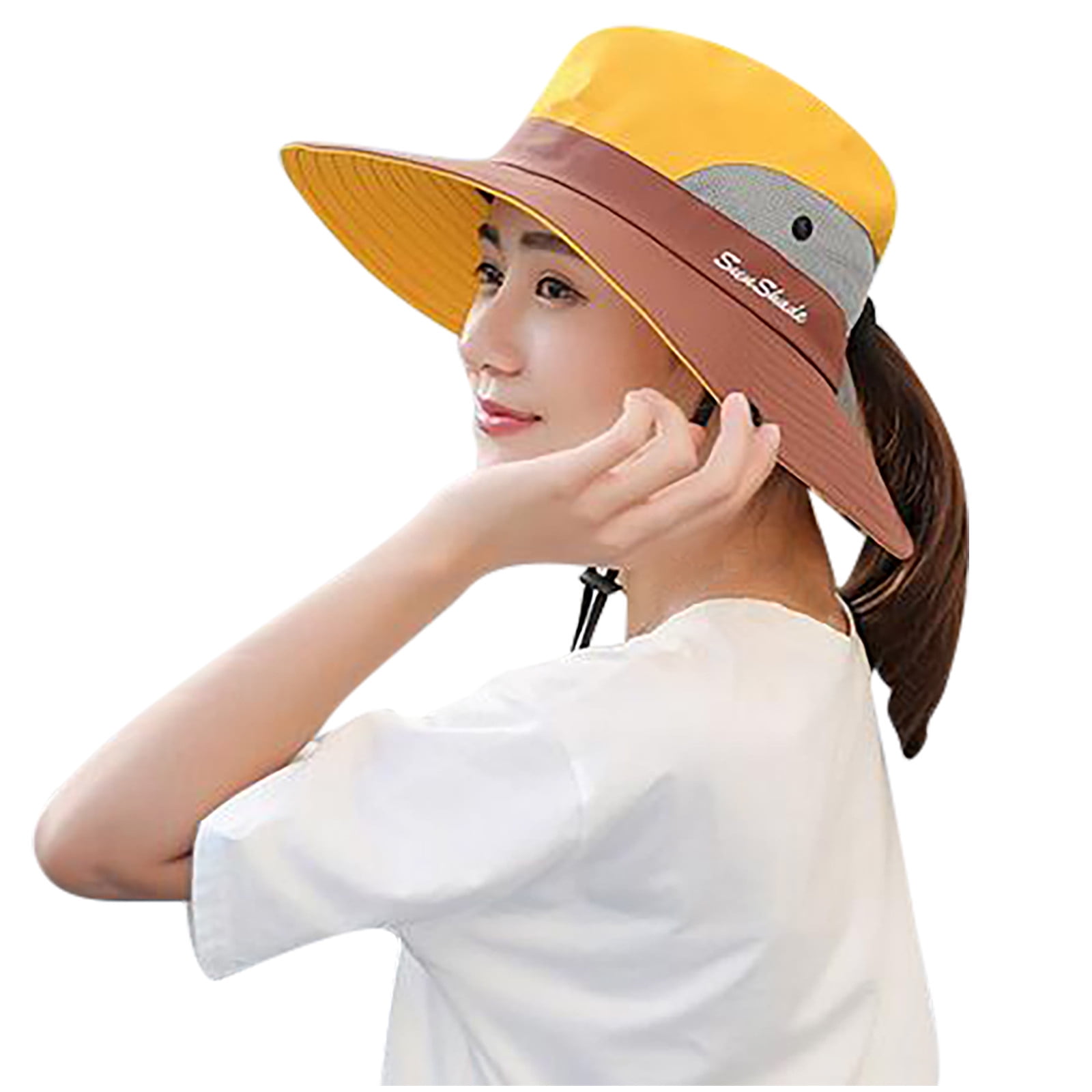 Click here for Cehvom Adult Women Solid Sunshade Hat Fishermans H... prices
