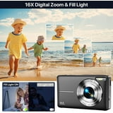 Zostuic Digital Camera, 1080P 44MP Vlogging Camera 16X Zoom Compact ...