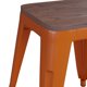 BizChair 18" Backless Table Height Stool with Wooden Seat, Stackable ...