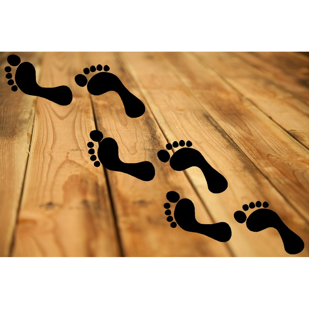FOOTPRINTS ~ WALL OR FLOOR DECAL, HOME DECOR QTY 6 feet ea. 2" X 5 ...