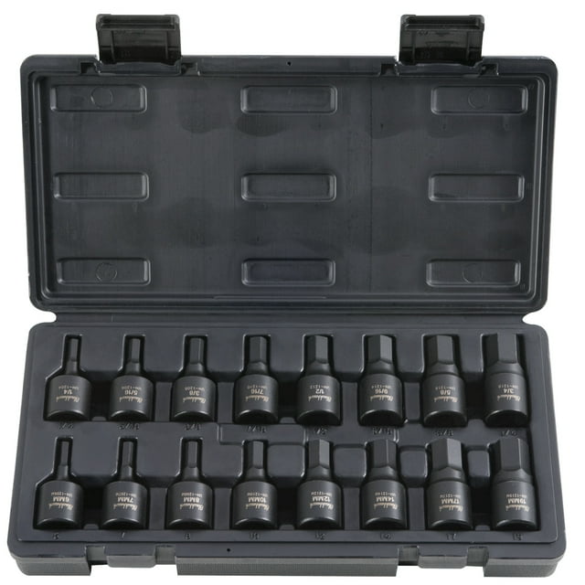 Blackhawk 16 Point Piece Hex Bit Impact Socket Sets, 1/2 in - Walmart.com