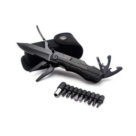 Pocket Multitool Plier Foldable Knife Screwdriver Bits Outdoor Survival Knife | Walmart Canada