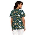 Binienty Cat and Sunflower Pattern Workwear for Nurses Stretchy V Neck ...