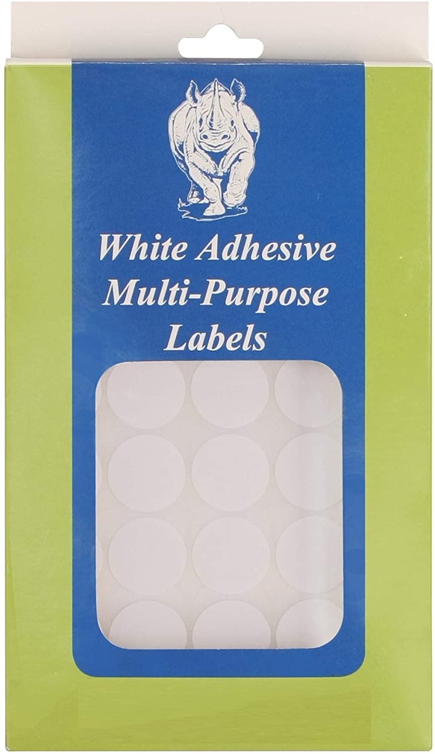 1008 All Purpose Self Adhesive Plain Round White Labels - Easy Use - 3/ ...