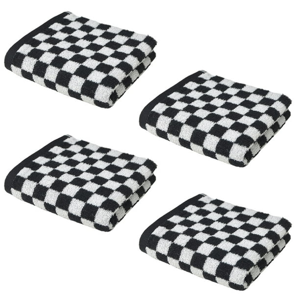 Checkered Bath Towels for Bathroom, 4 Pack Shower Towels, Super ...
