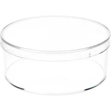 Pioneer Plastics 058C Clear Round Plastic Container, 4.375" W x 1.4375 ...