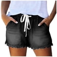 Aimik Denim Shorts for Women Fashion Ripped Frayed Hem Wide Leg Denim ...