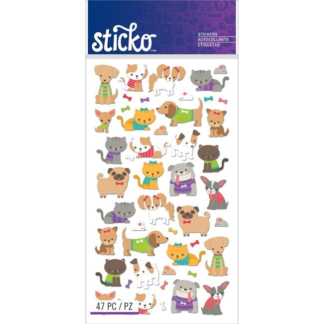 Sticko Stickers-Tiny Cats & Dogs - Walmart.com