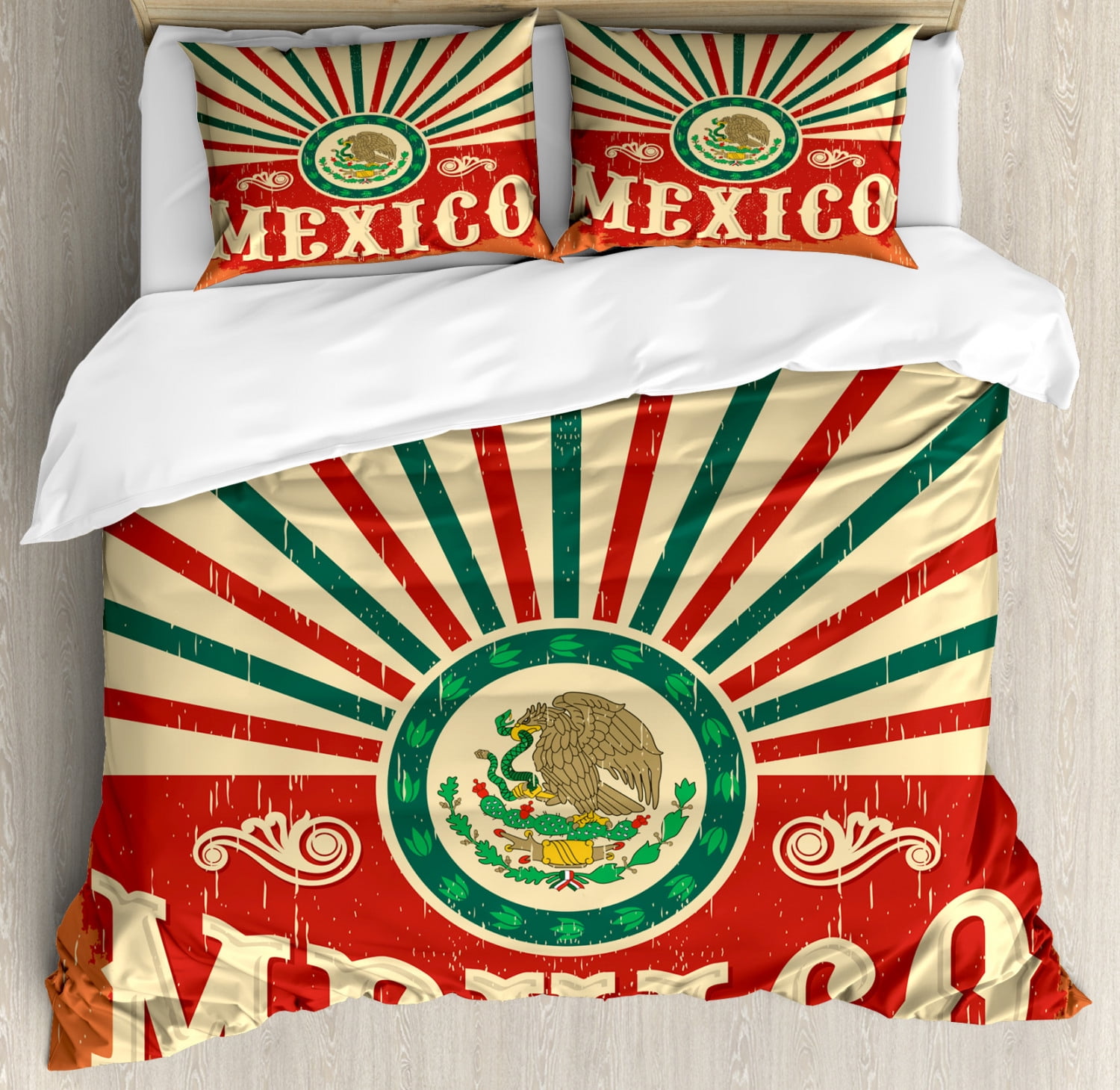 Mexican Decorations King Size Duvet Cover Set, Pop Art Style Mexico ...