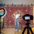 Boho Abstract Plant Photography Backdrop 8x6FT, Vintage Red Retro ...