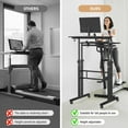 Small Standing Desk with Wheels, Tall Mobile Stand Up Table, Portable ...