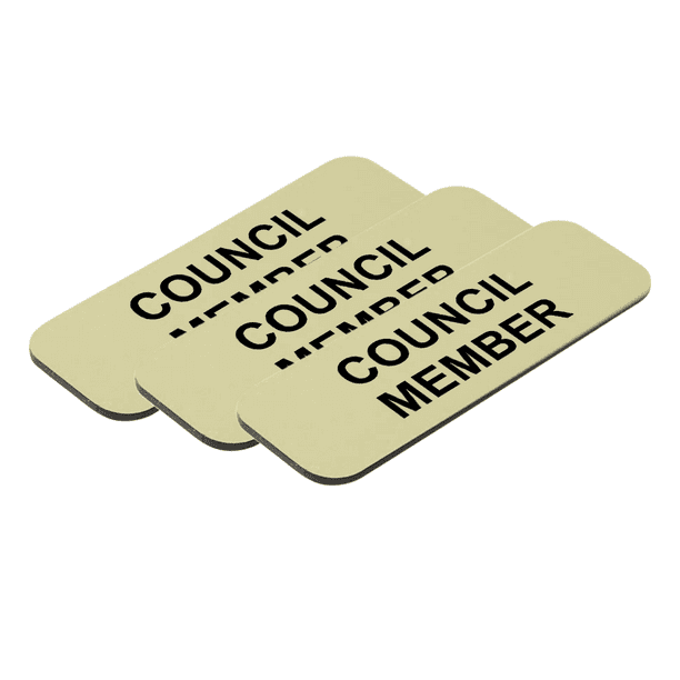 Council Member 1 x 3" Name Tag/Badge, Brushed Gold, (3 Pack) - Walmart.com