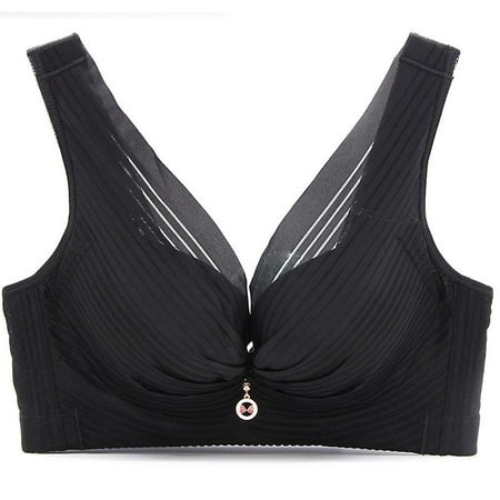 Plus Size Thin Bras 3/4 Cup Wireless Antibacterial Adjustable Anti ...