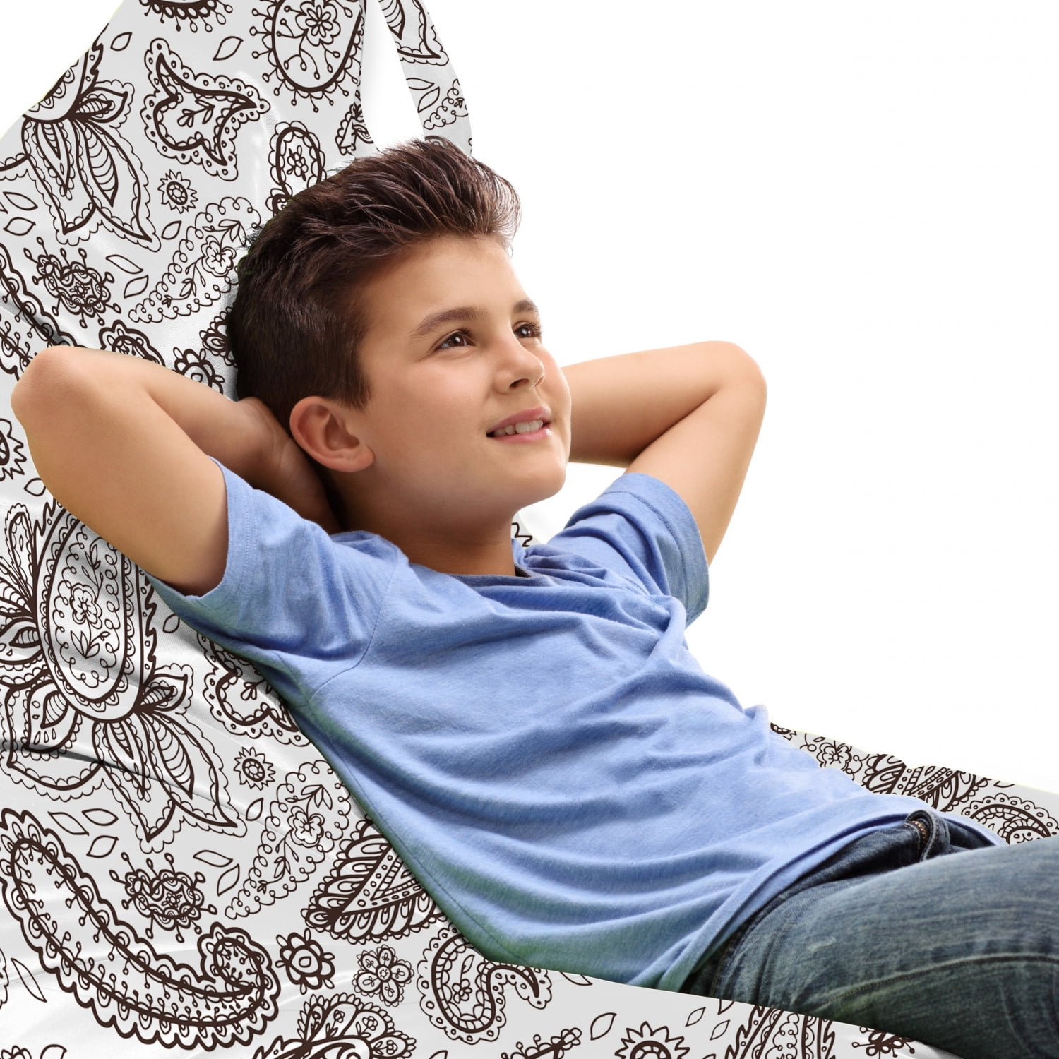 Brown Paisley Lounger Chair Bag, Classical Almond Like Shape Zentangle ...