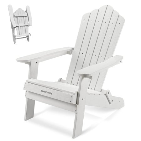 Folding Adirondack Chair Weather Resistant, EMBRANGE Poly Lumber Patio ...