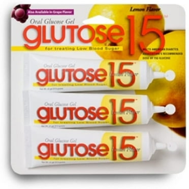 Glutose 15 Gm Oral Glucose Gel, One Dose Tube With Grape Flavor - 3 Ea ...