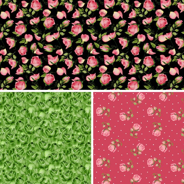 David Textiles Cotton 36 X 44 Wild Rose Collection Pre Cut Fabric 1