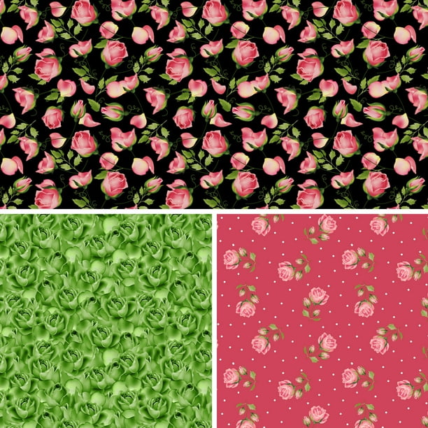 David Textiles Cotton 36 X 44 Wild Rose Collection Pre Cut Fabric 1