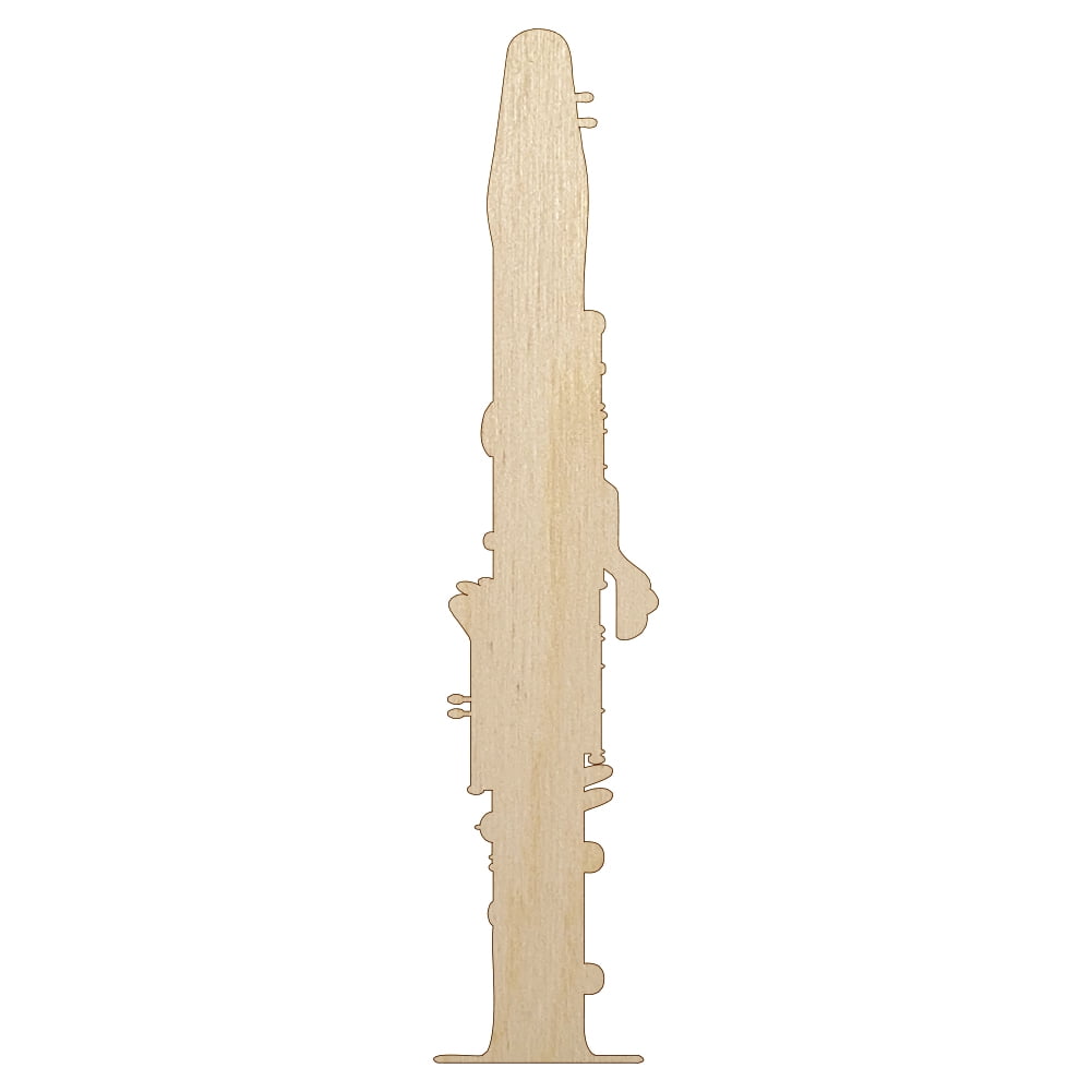 Clarinet Music Instrument Silhouette Wood Shape Unfinished Piece Cutout ...