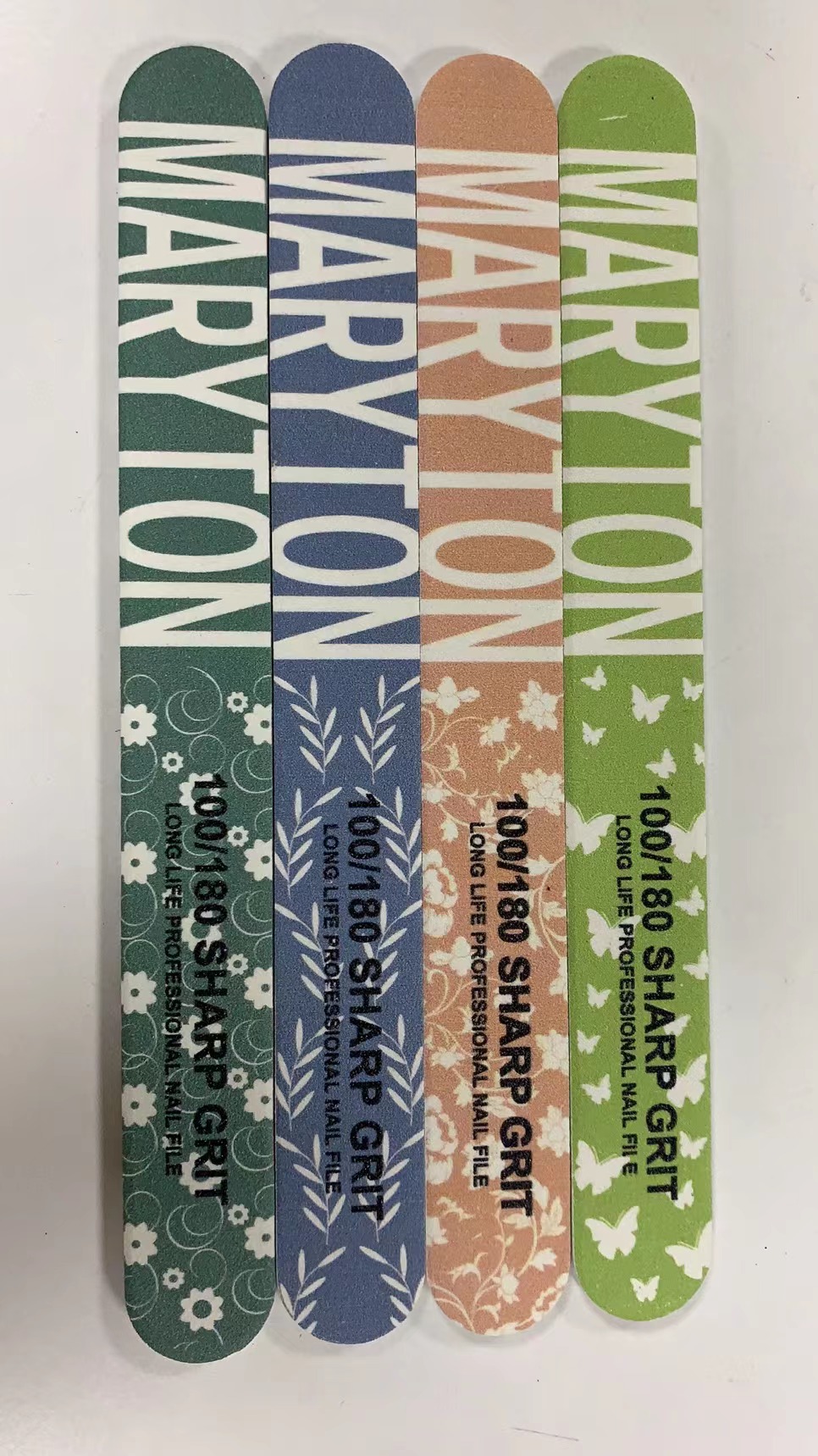 Maryton 12pcs Professional Double Sided Nail Files,100/180 Grits ...