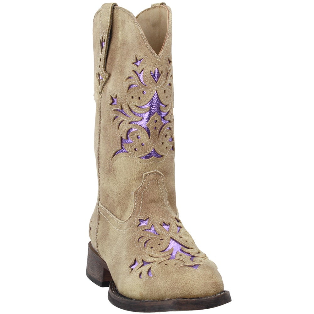 Roper - Roper Kids Girls Lola Metallic Square Toe - Western Cowboy ...
