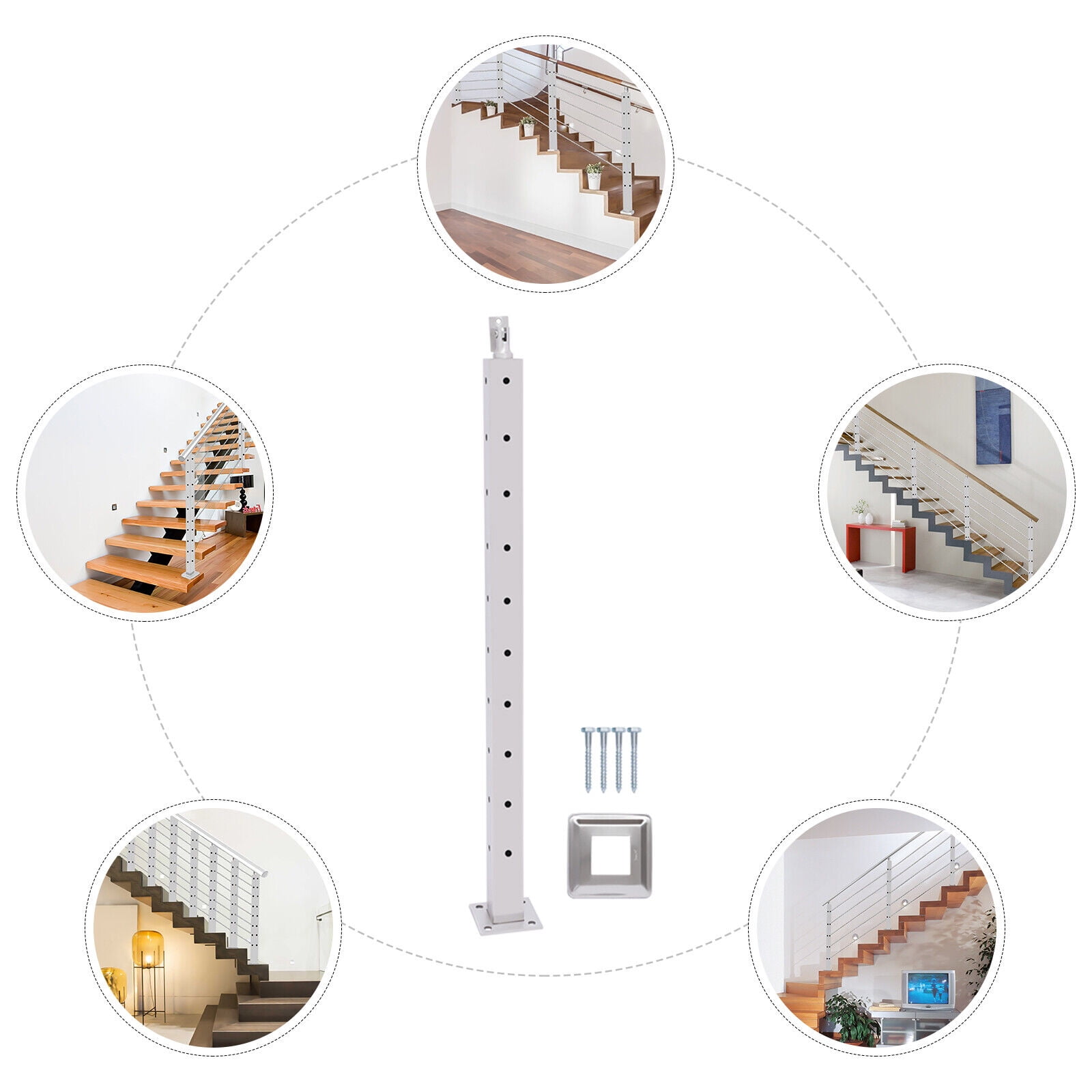 Stair Rail Post with Installation Screws Stairs Handrail Post 36inch 0 ...