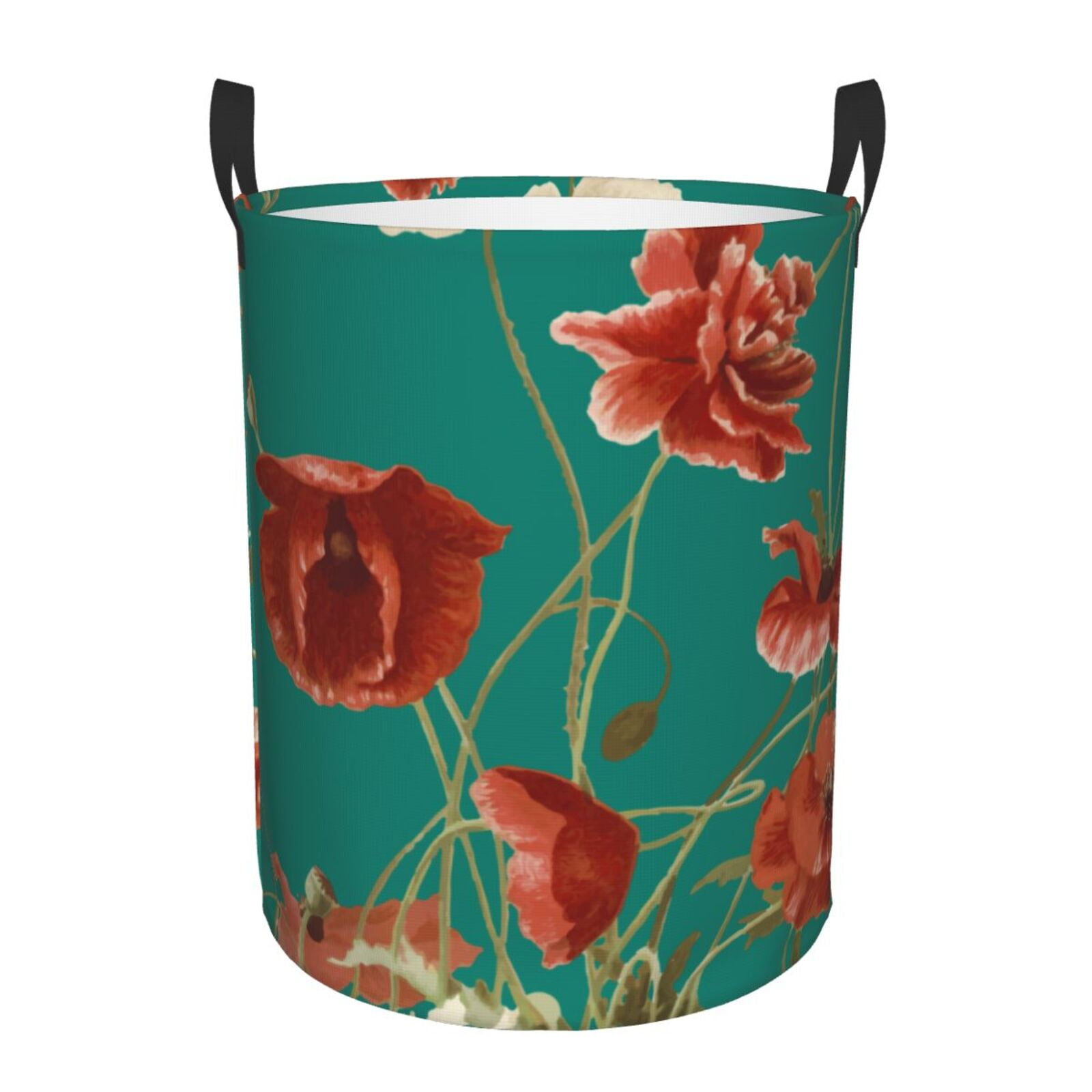 XMXT Collapsible Laundry Basket, Colorful Realistic Flowers Waterproof ...