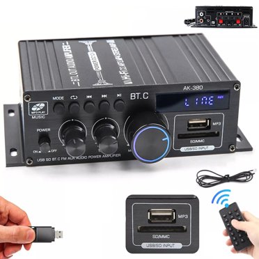 LineYDI 800W 2 Channel bluetooth Mini HIFI Power Amplifier Audio Stereo ...