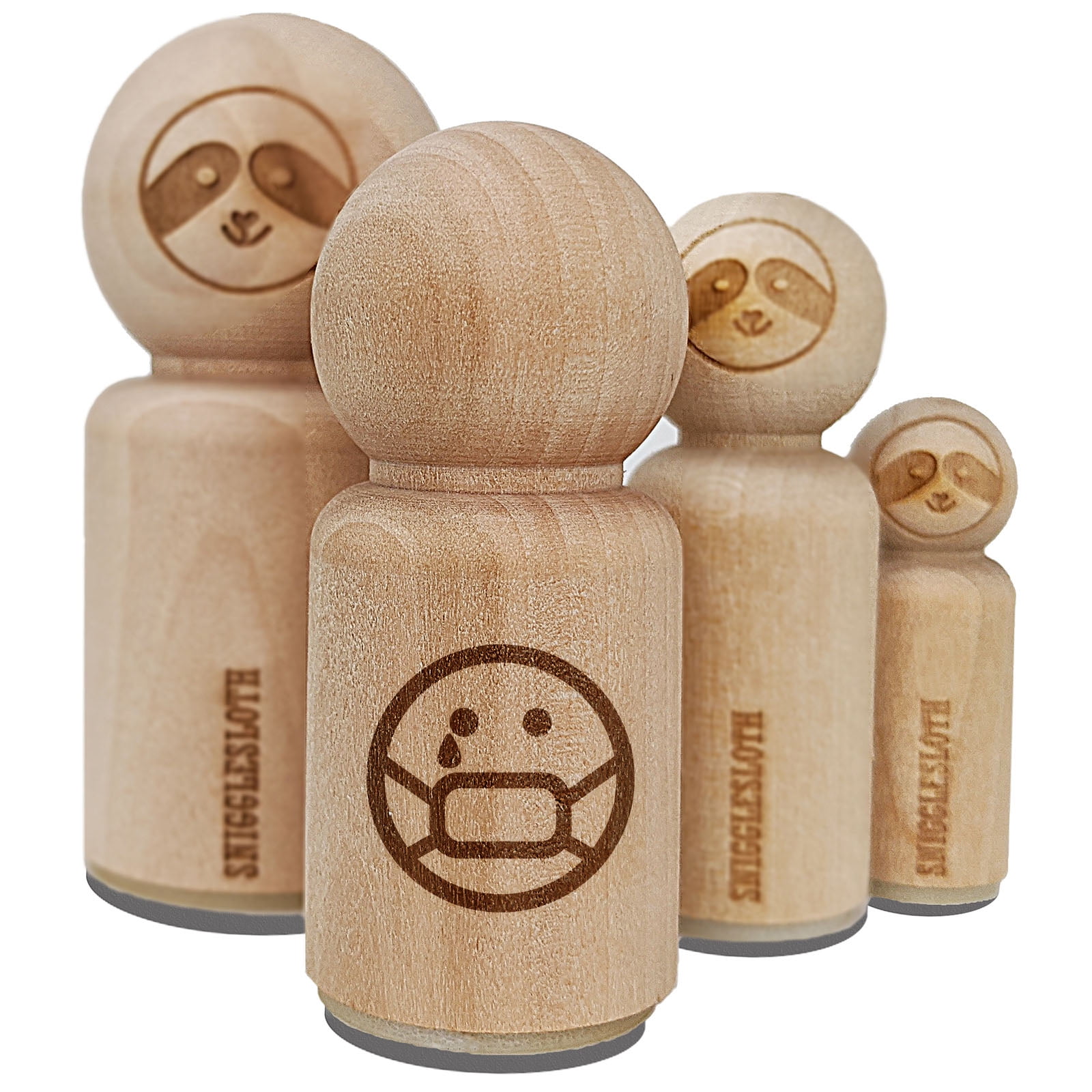 Sick Sad Face Mask Face Emoticon Rubber Stamp for Scrapbooking Crafting ...