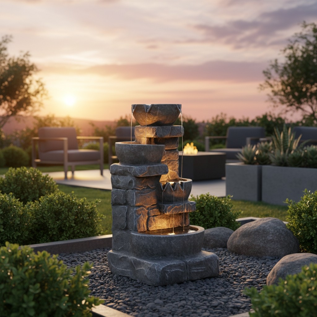 Teamson Home Cascading Stacked Stones Patio Water Nepal | Ubuy