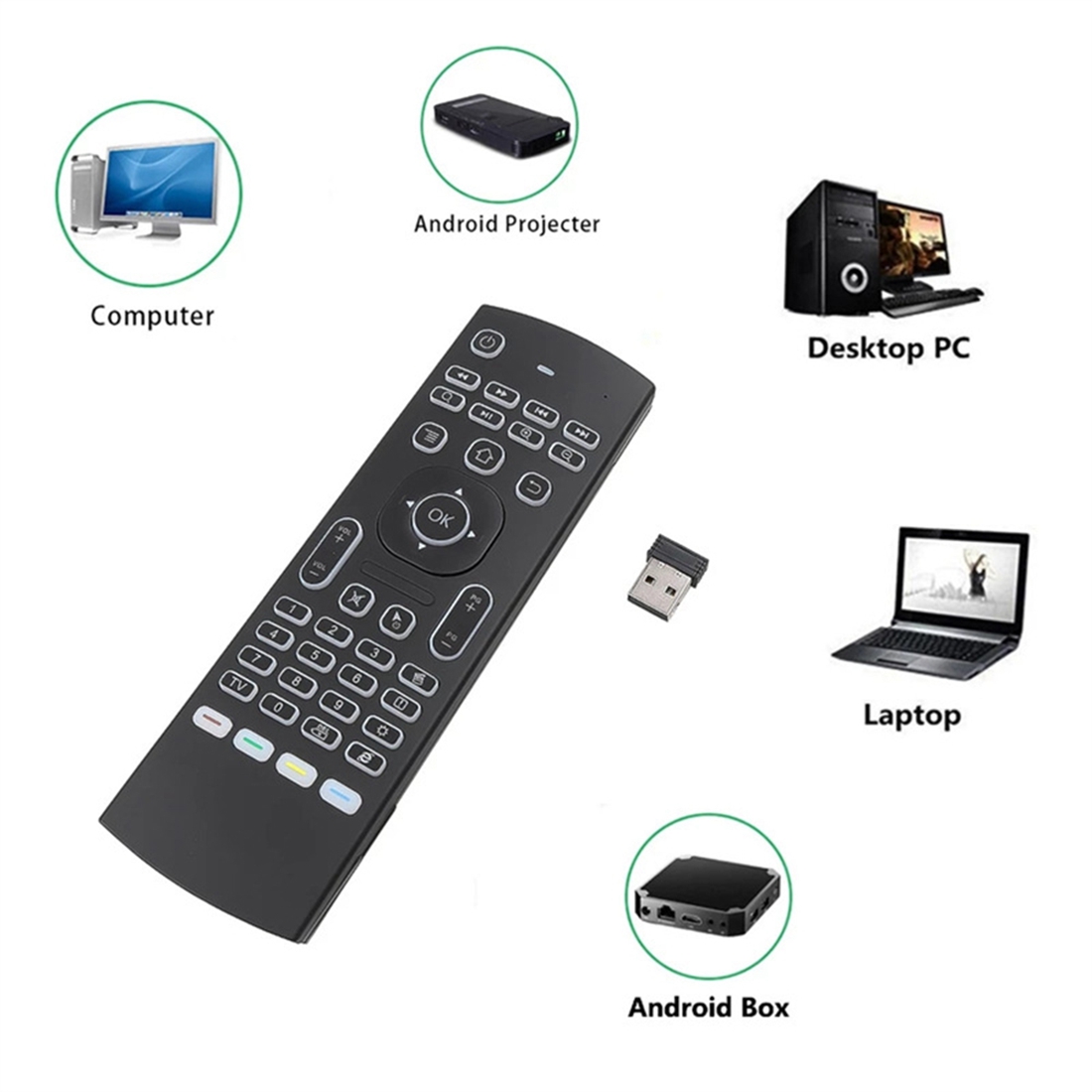 Buy MX3 Backlit Fly Mouse Remote Control Wireless Mini Keyboard 2.4Ghz ...