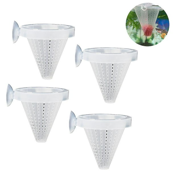 White-4pcs Aquarium Live Red Worm Cone Feeder Plastic Frozen Brine ...