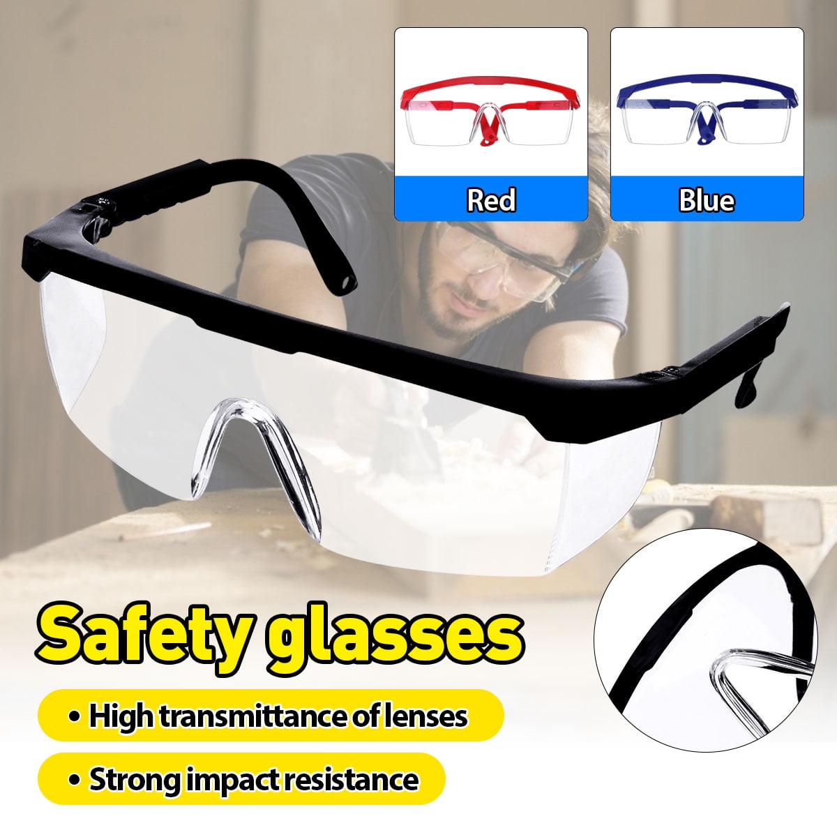 Safety Goggles Glasses Eye Protection Clear Anti Fog Dust Virus Saliva ...