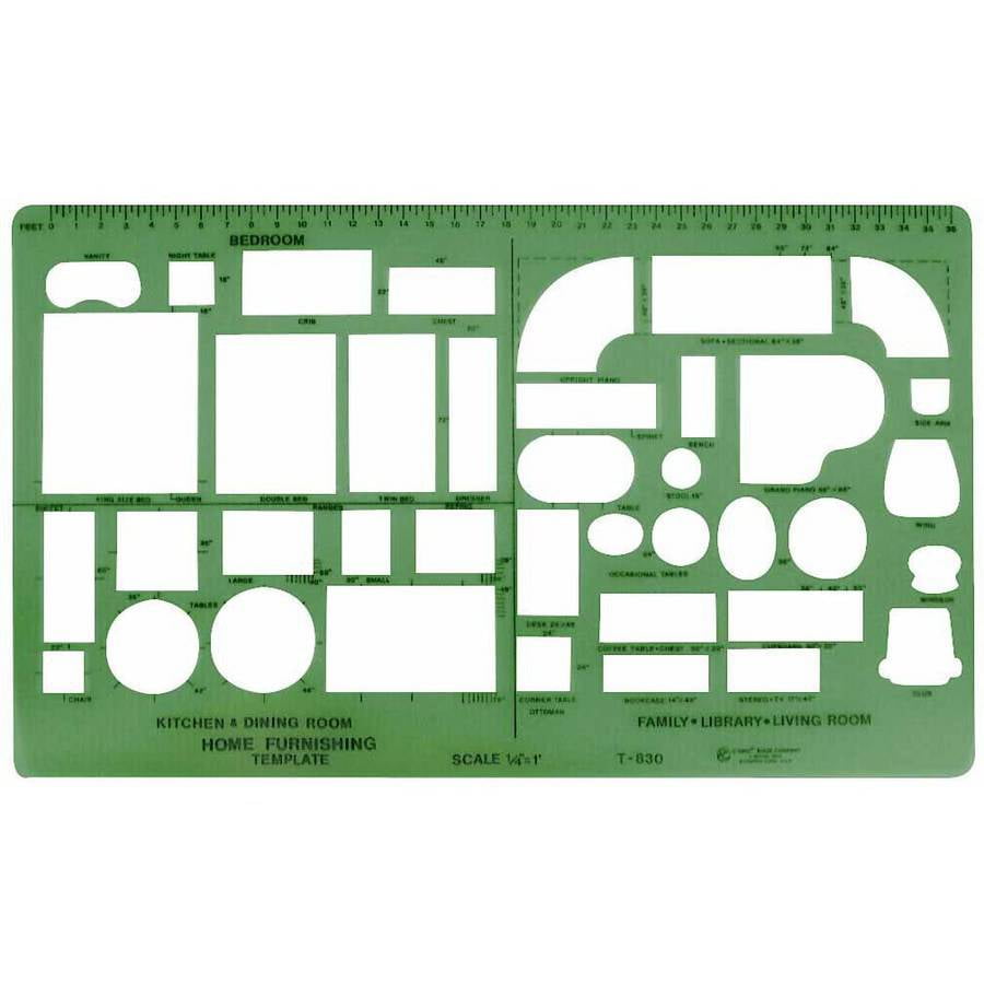 C-Thru Plastic Designer Template, 0.25", Green - Walmart.com