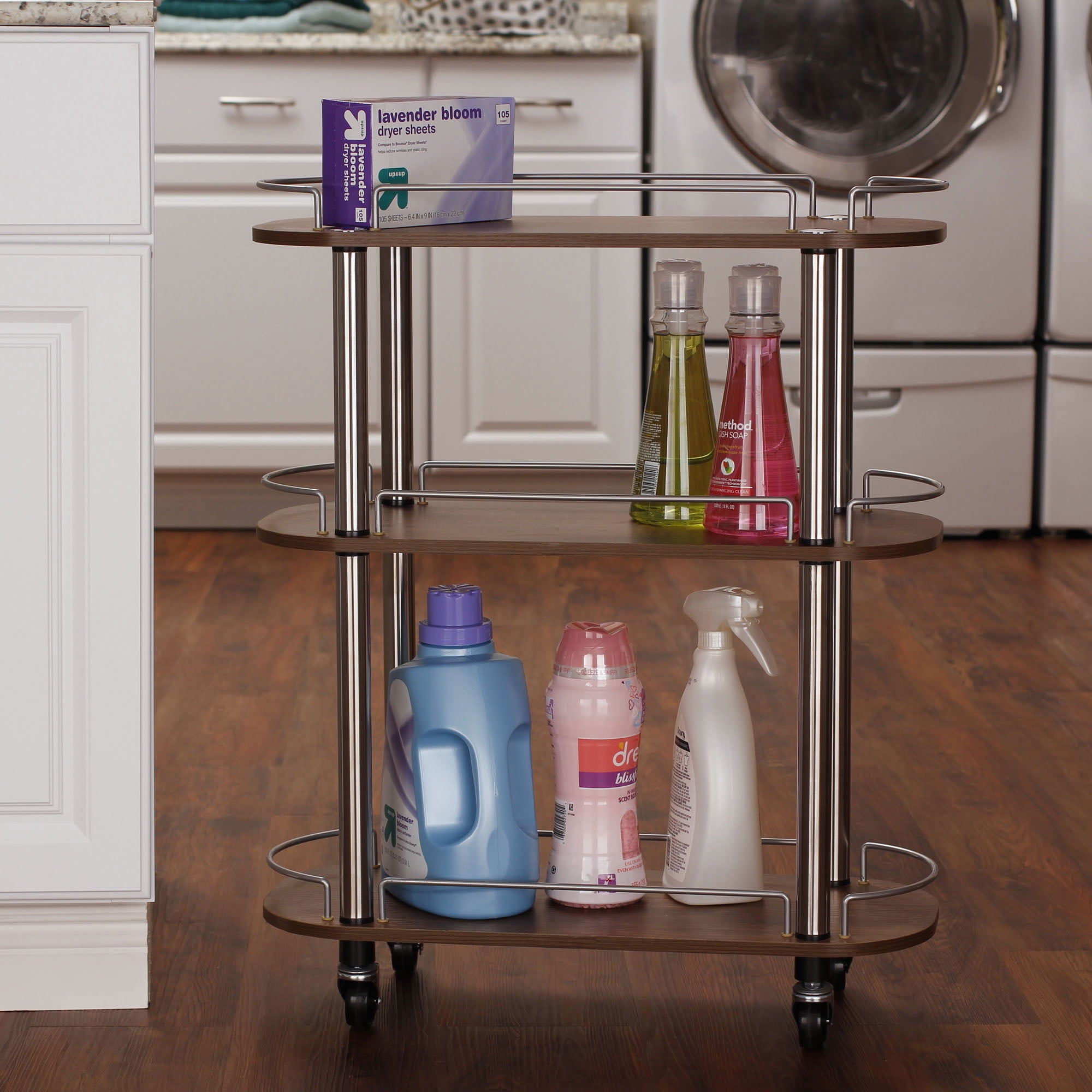Household Essentials 3-Shelf Multi-Purpose Utility Cart with Wheels ...
