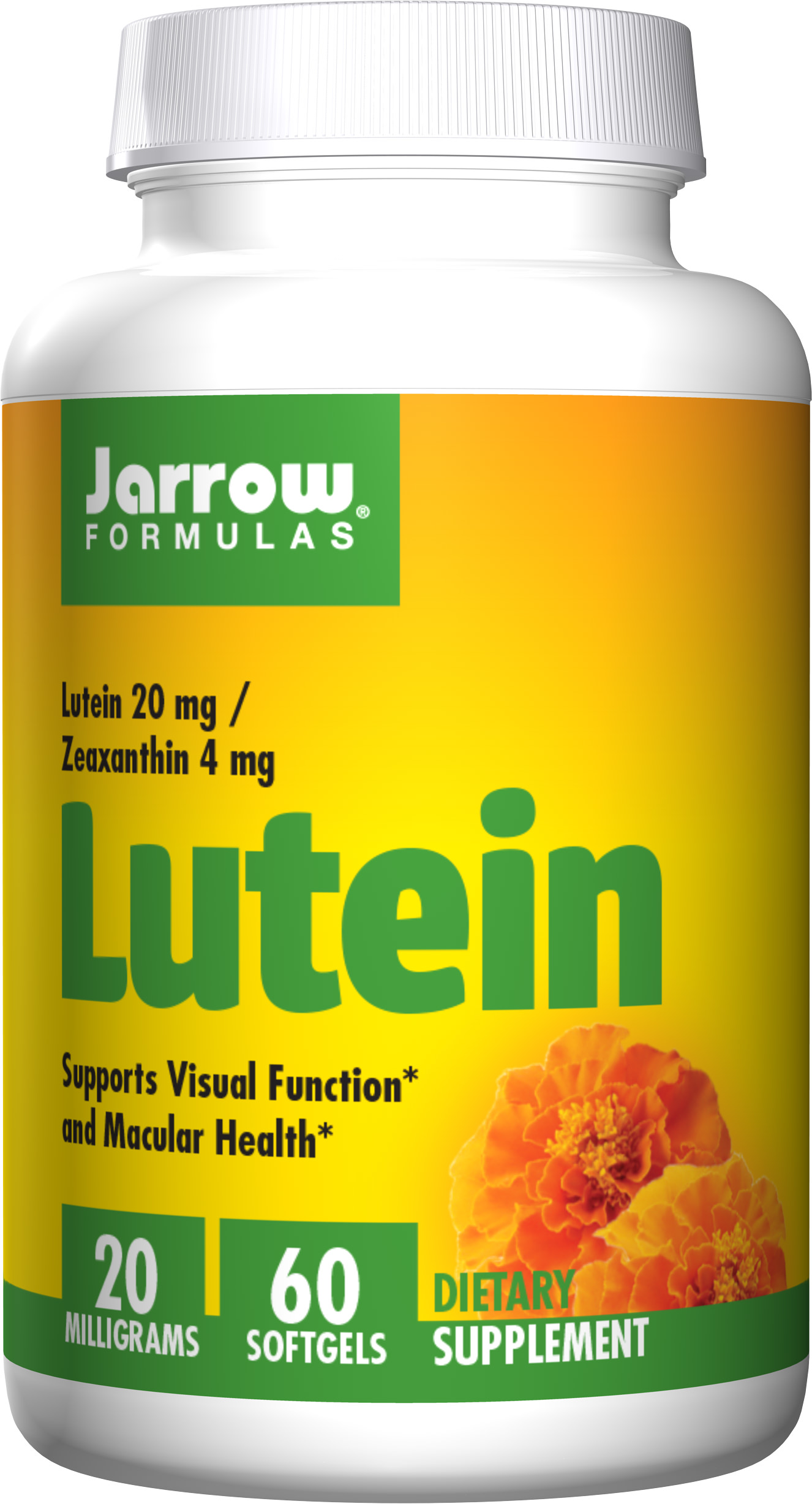 Jarrow Formulas Lutein, Supports Visual Function, 20 mg, 60 Softgels ...