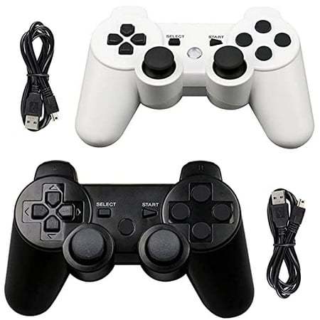 PS3 Controller 2 Pack Wireless Bluetooth 6-Axis Gamepad Controllers ...
