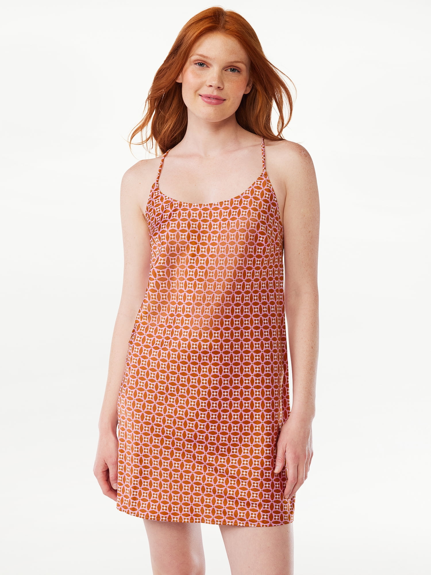 Joyspun Women's Satin Racerback Sleep Chemise, Sizes XS to 3X - Walmart.com