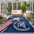 250th Anniversary Washable Area Rug 3 x 5 ft Patriotic American Flag ...