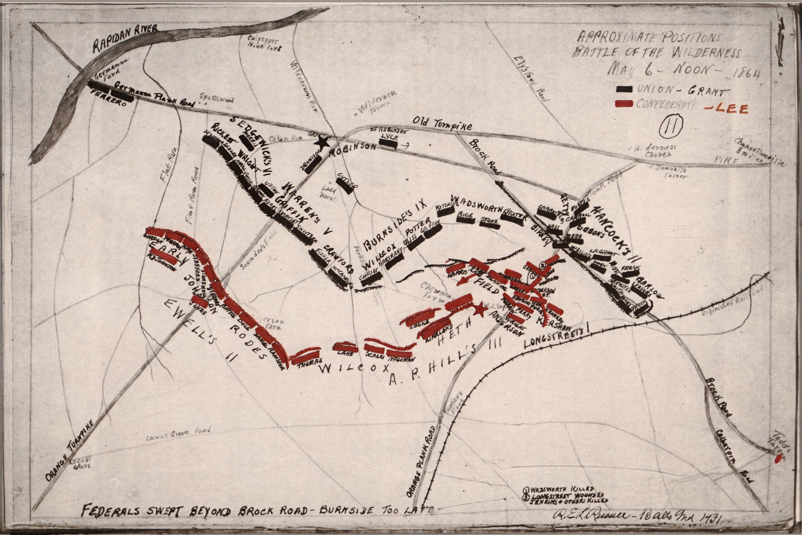 24"x36" Gallery Poster, map of battle of the Wilderness 1864 - Walmart.com