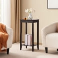 2-Tier Tall End Table with Storage Shelf, Sofa Side Table Telephone ...