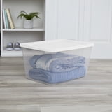 Sterilite 58 Quart Medium Storage Bin, Clear Plastic Storage Container ...