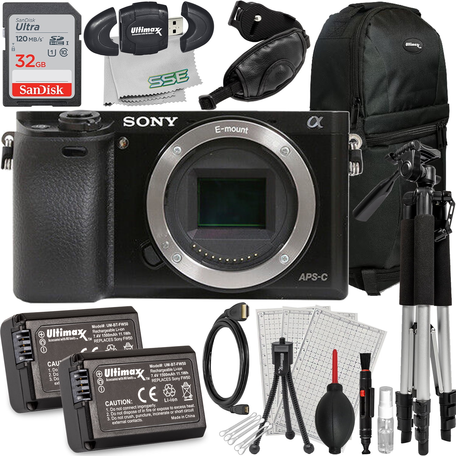 Sony a6000 Mirrorless Camera (Black - Body Only) with Essential ...