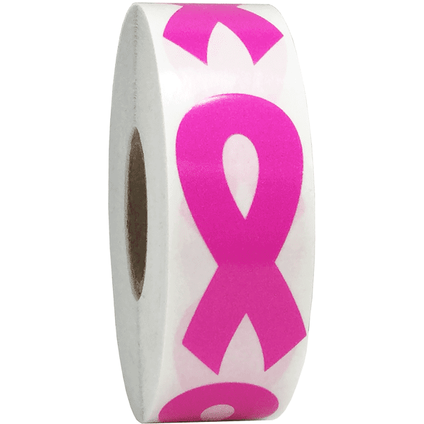 Hot Pink Awareness Ribbon Stickers 2 Inch 500 Total Adhesive Labels ...