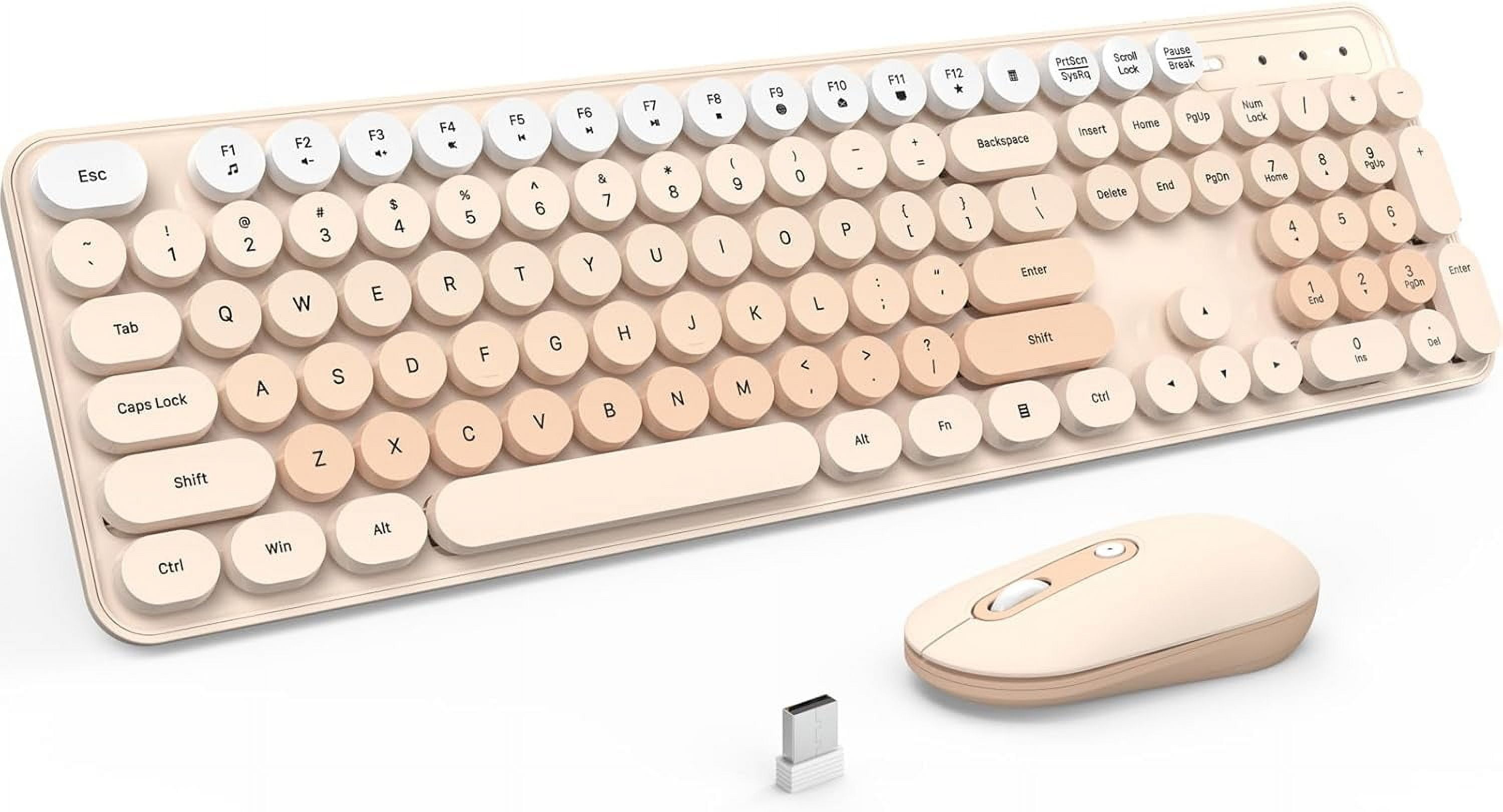 Wireless Keyboard and Mouse, Silent Keyboard Mouse Combo, Full-Sized ...