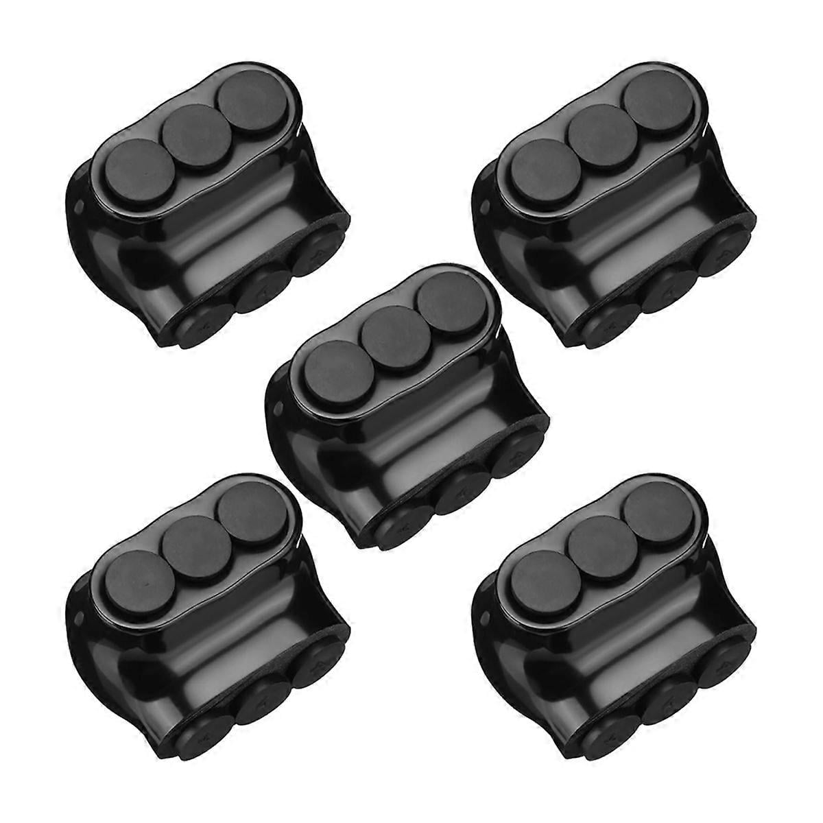 5 Pcs Black Insulated Multi Cable Connector, 3 Ports Electric Wire ...