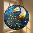 Peacock Under Moonlight Window Hanging – Stained Glass Style - Walmart.com