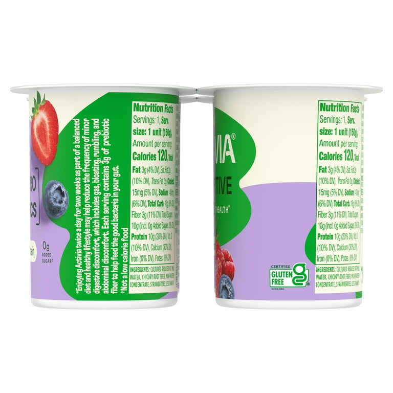 Activia Light Ingredient Label Activia Strawberry Yogurt Nutrition