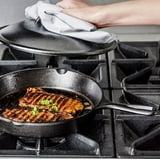 Lodge 6.5" Seasoned Cast Iron Grill Pan, L3GP, Stove Top Compatible ...