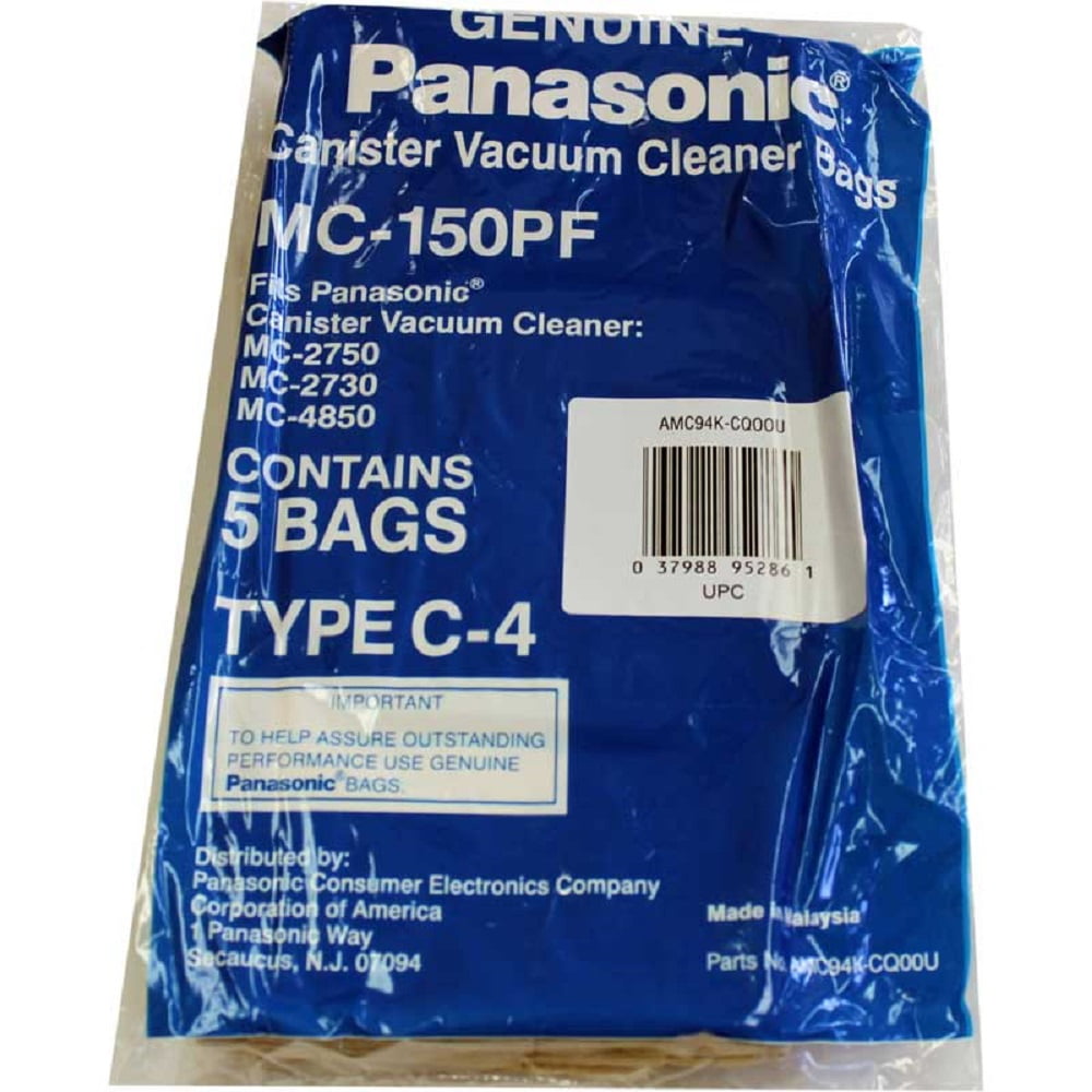 Panasonic Paper Bag Pana Type C4 Canister 2750 5 Pack | Walmart Canada